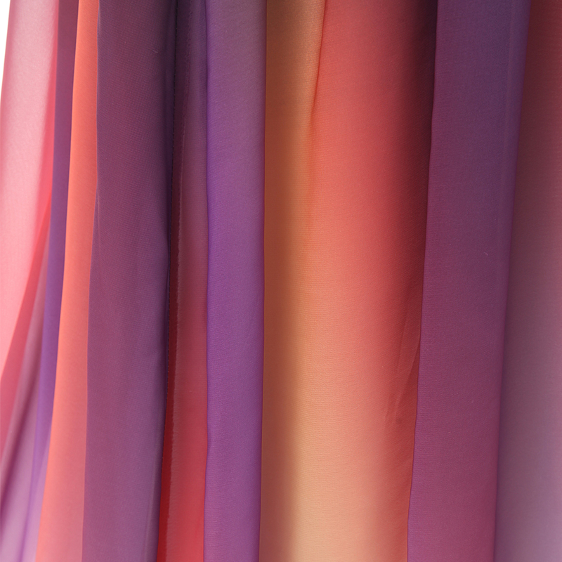 Gradient Strapless Floor Length Chiffon Pleated Evening Dress Prom